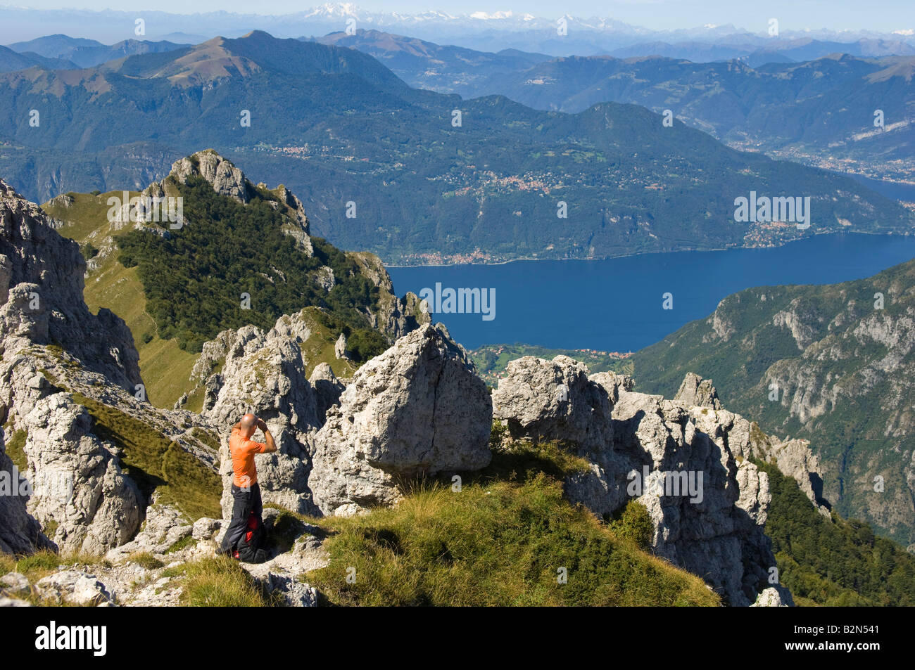 como lake view and mountains, grigna meridionale, Italy Stock Photo - Alamy