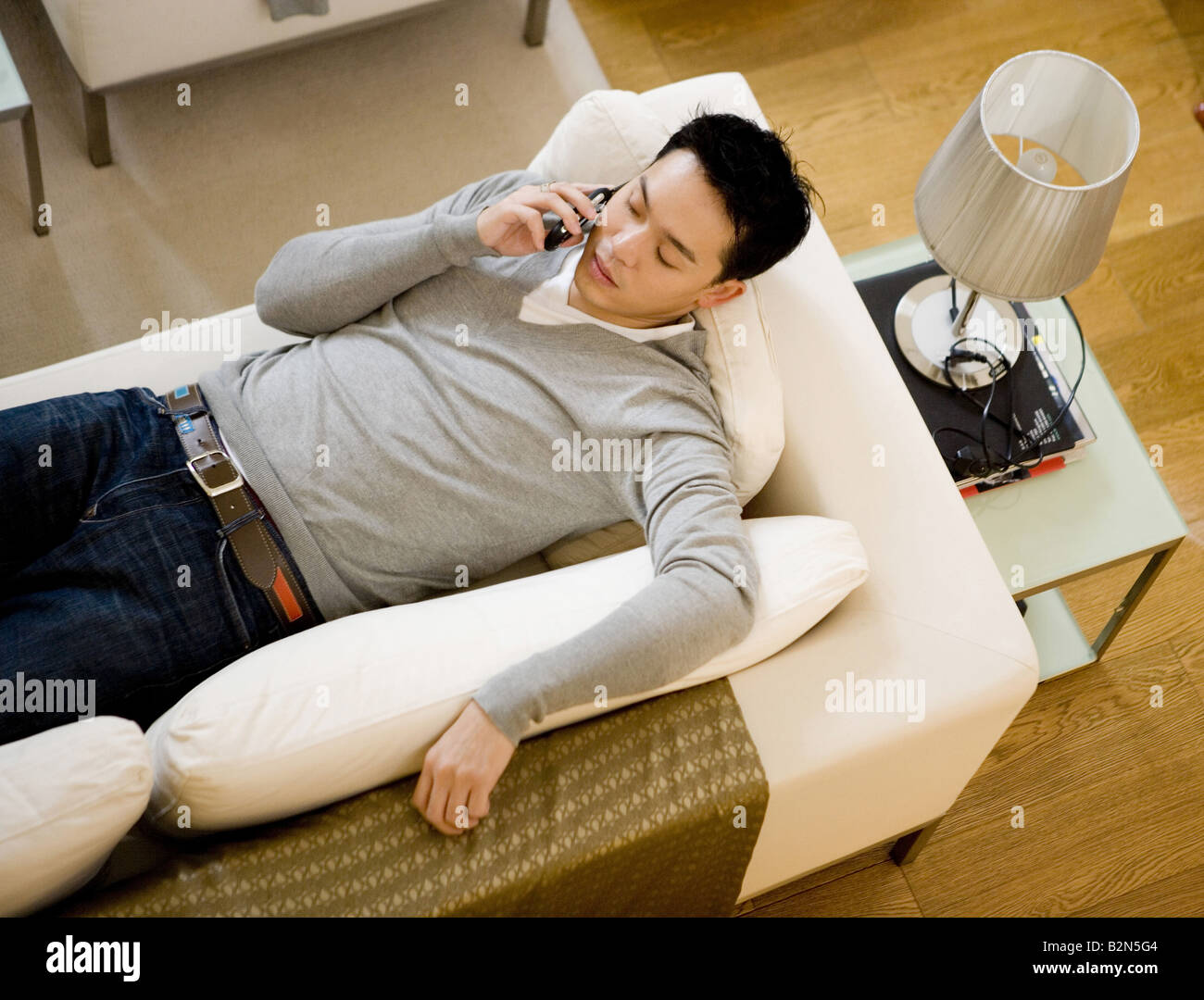 Elevated view three people hi-res stock photography and images - Alamy