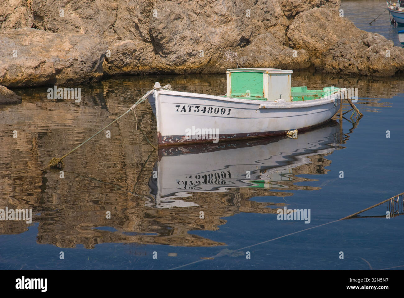 Boat in the harbour at Isla Tabarca, Alicante, Spain Stock Photo - Alamy
