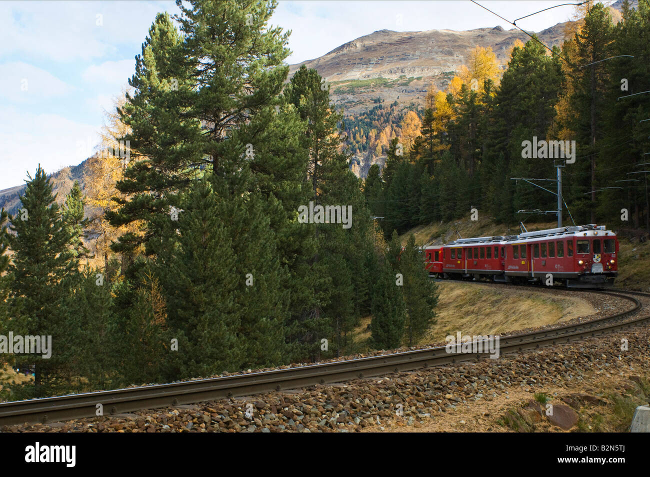 rhatische bahn, pontresina, switzerland Stock Photo - Alamy
