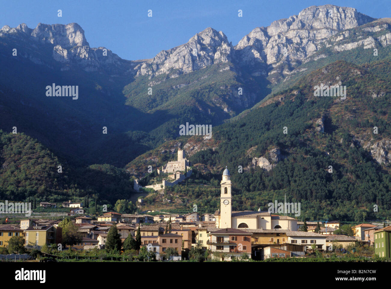 village and castle, avio, italy Stock Photo - Alamy