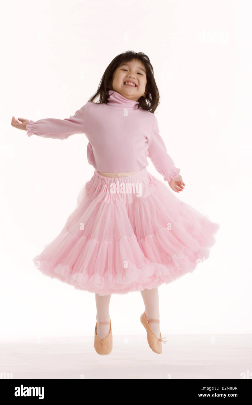 Ballet dancer jumping and smiling Stock Photo - Alamy