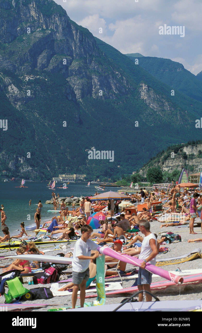 beach and people, torbole, italy Stock Photo - Alamy