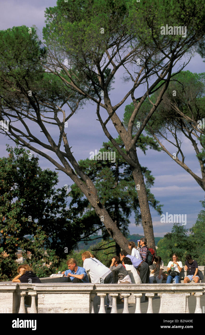 pincio terrace, rome, italy Stock Photo - Alamy