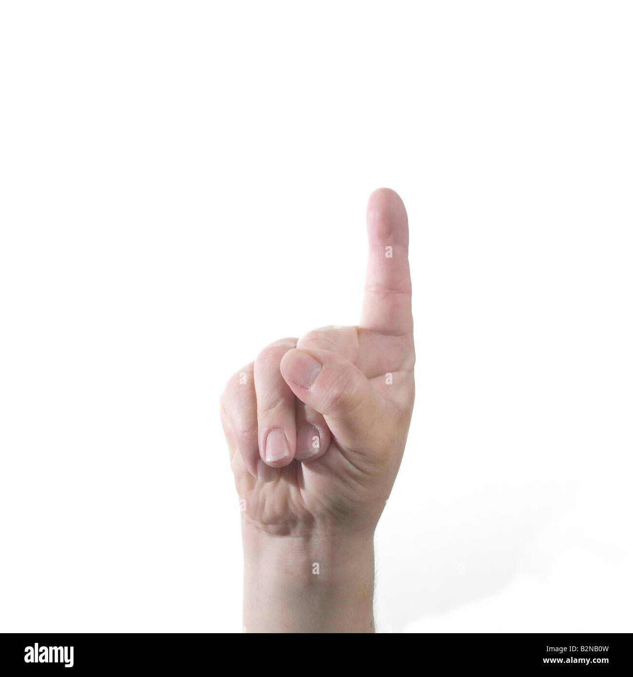 Hand showing one finger Stock Photo - Alamy