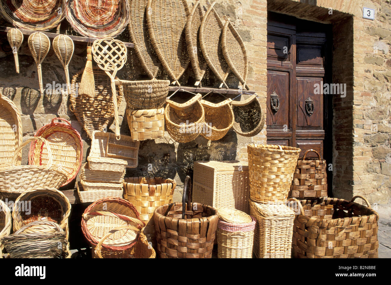 wicker objects, montalcino, italy Stock Photo - Alamy