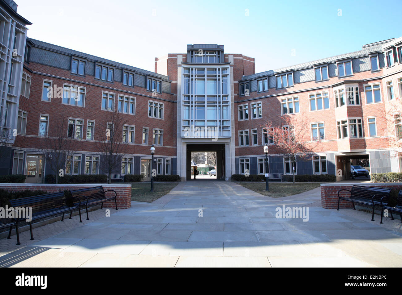 Front side and central courtyard/entranceway of Bloomberg Hall Stock ...
