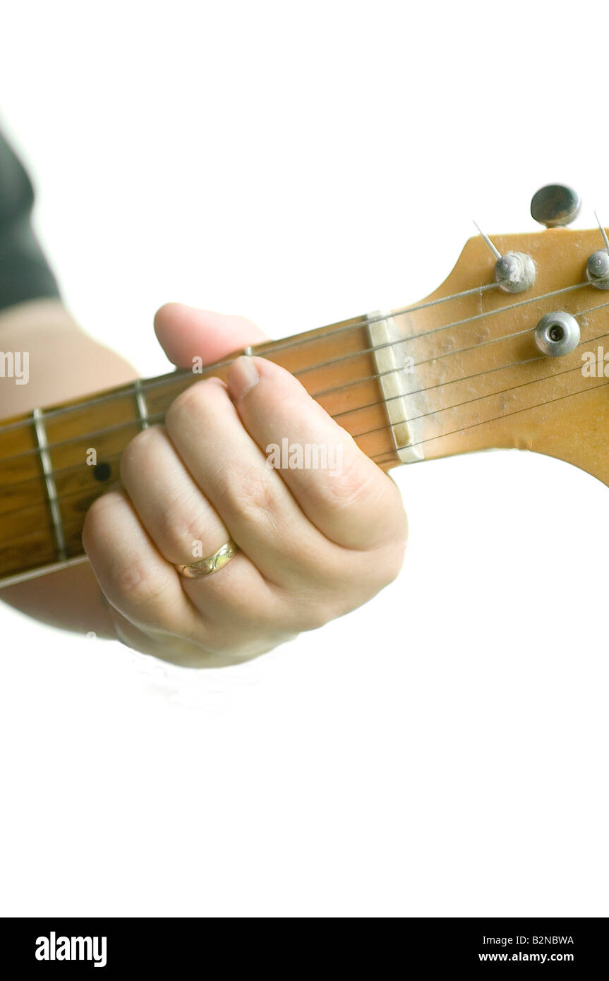 hand of guitarist playing guitar Stock Photo - Alamy