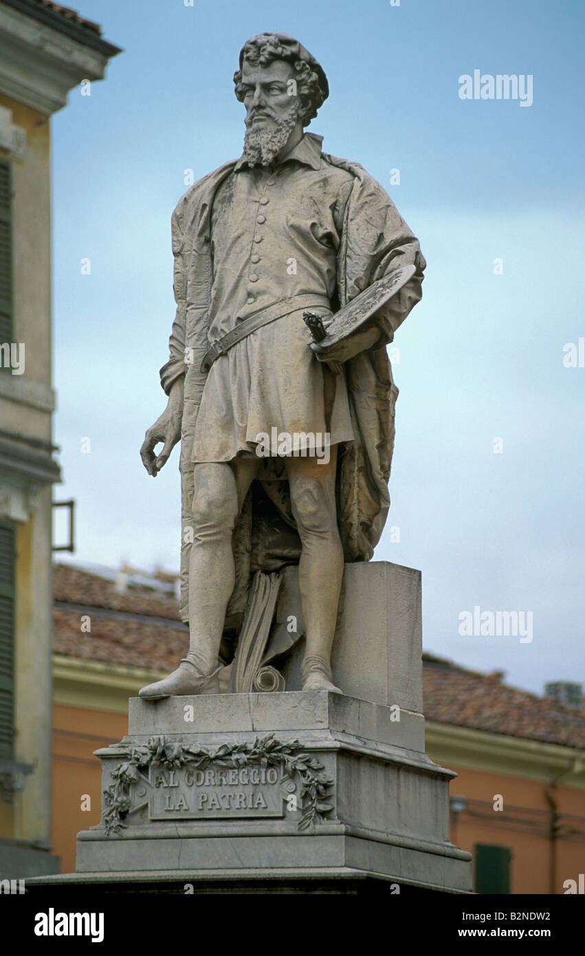 correggio statue, correggio, italy Stock Photo - Alamy