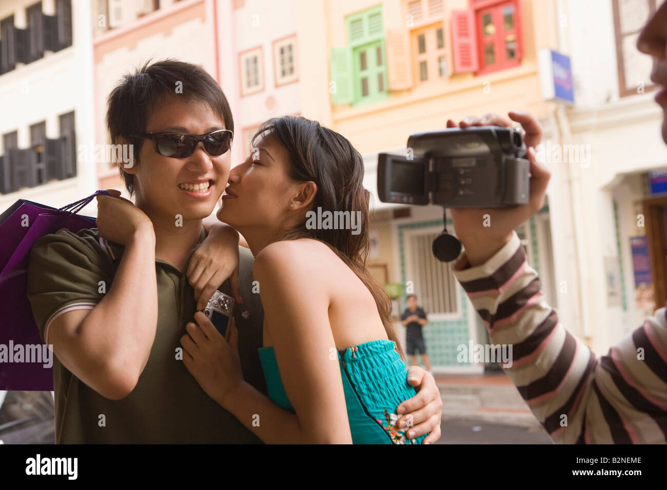 Man filming girlfriend home video hi-res stock photography and images ...