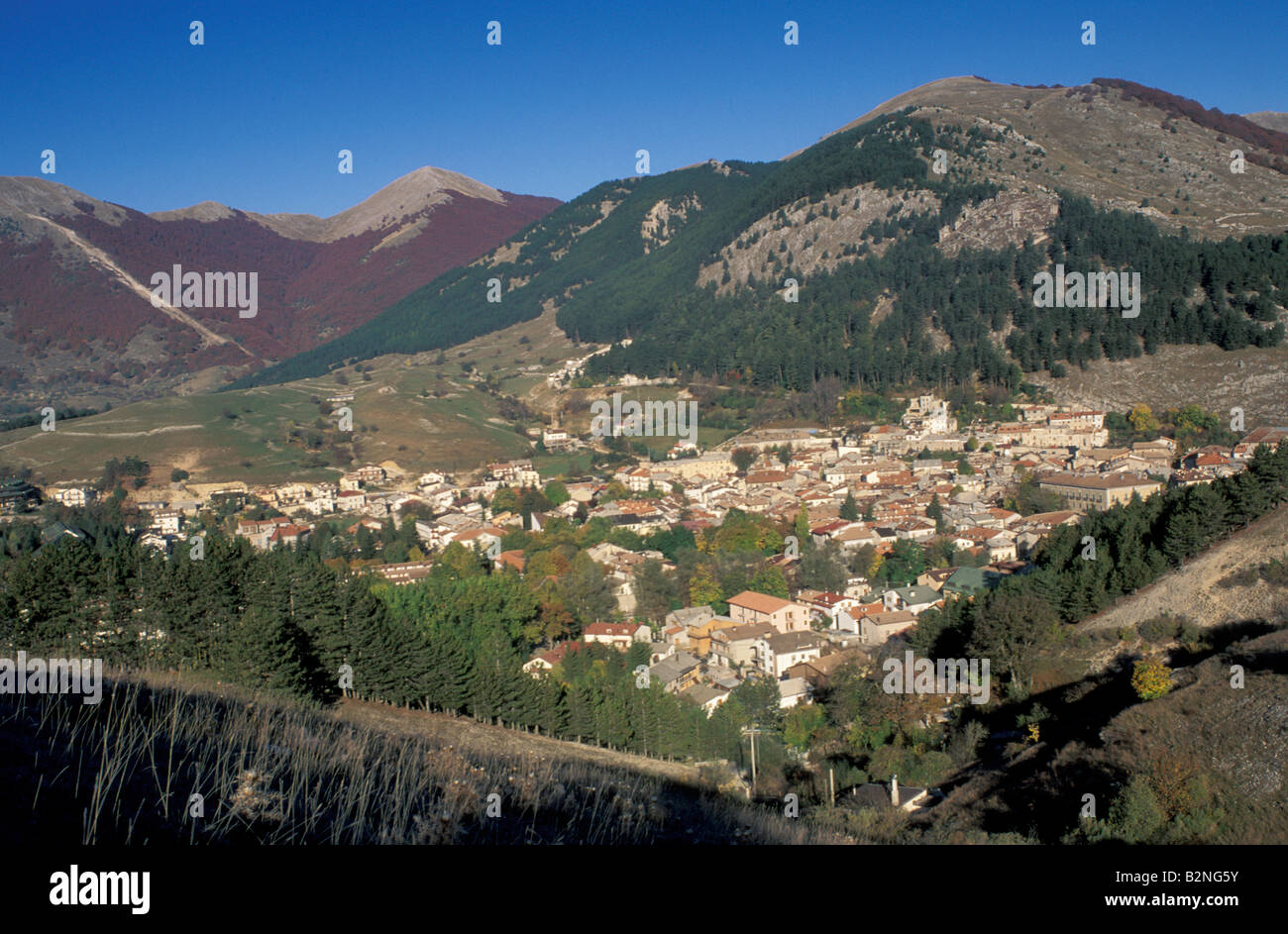 village view, abruzzo national park, Italy Stock Photo - Alamy