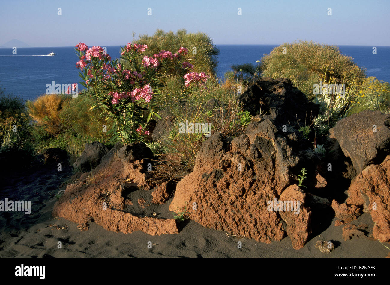 vulcanello and valle dei mostri, aeolian vulcano, Italy Stock Photo - Alamy