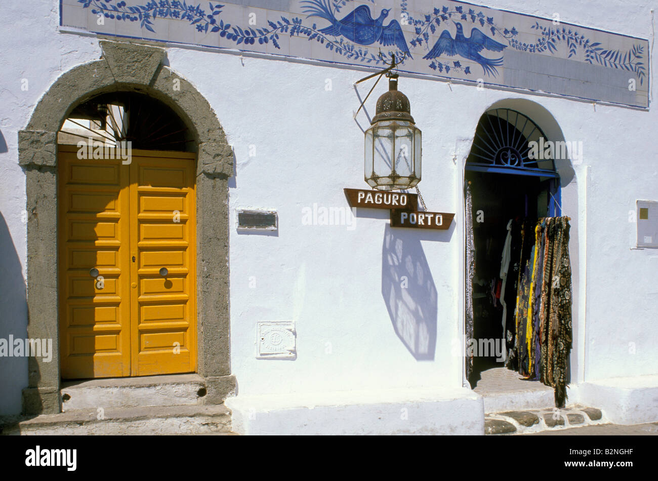 shop at san pietro village, aeolian panarea, Italy Stock Photo - Alamy