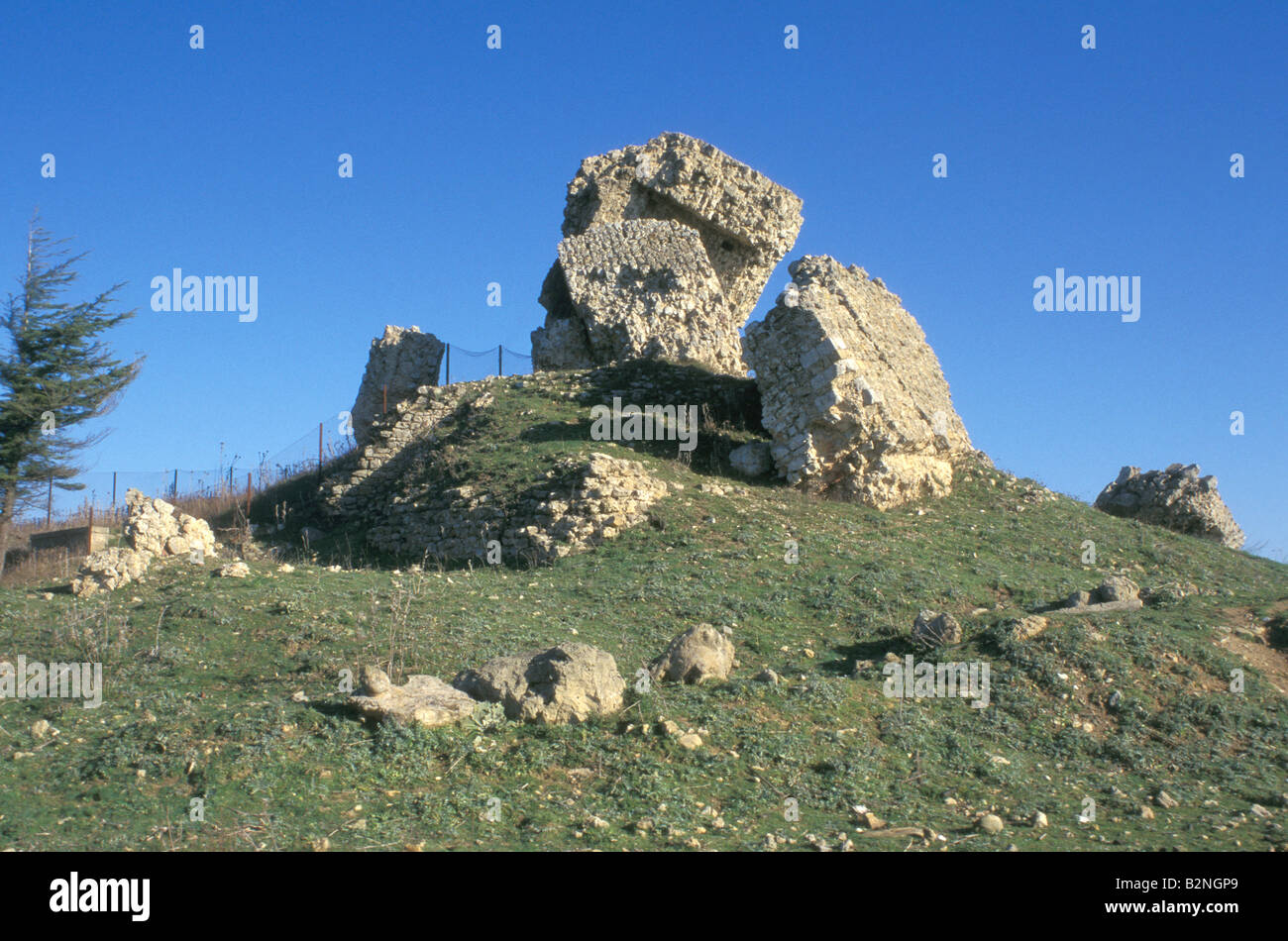 castle ruins, aidone, Italy Stock Photo - Alamy