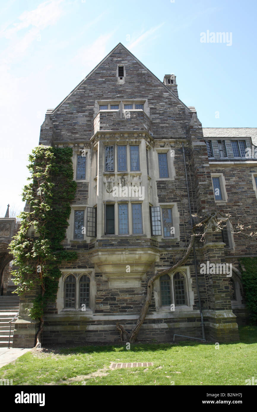 Princeton University. A-shaped roof and decorative limestone buttress ...