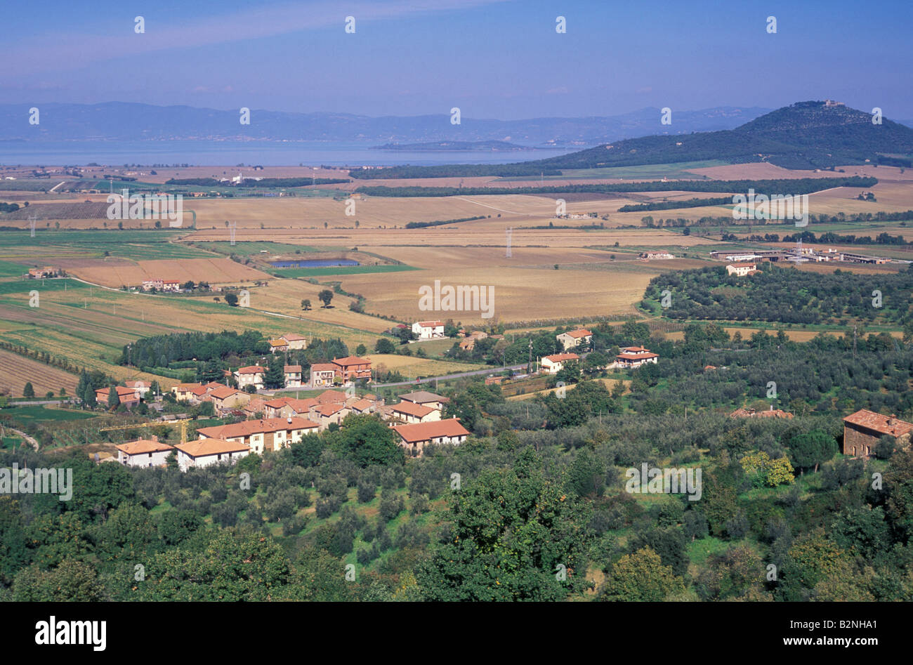 lake from panicale village, trasimeno lake, Italy Stock Photo - Alamy