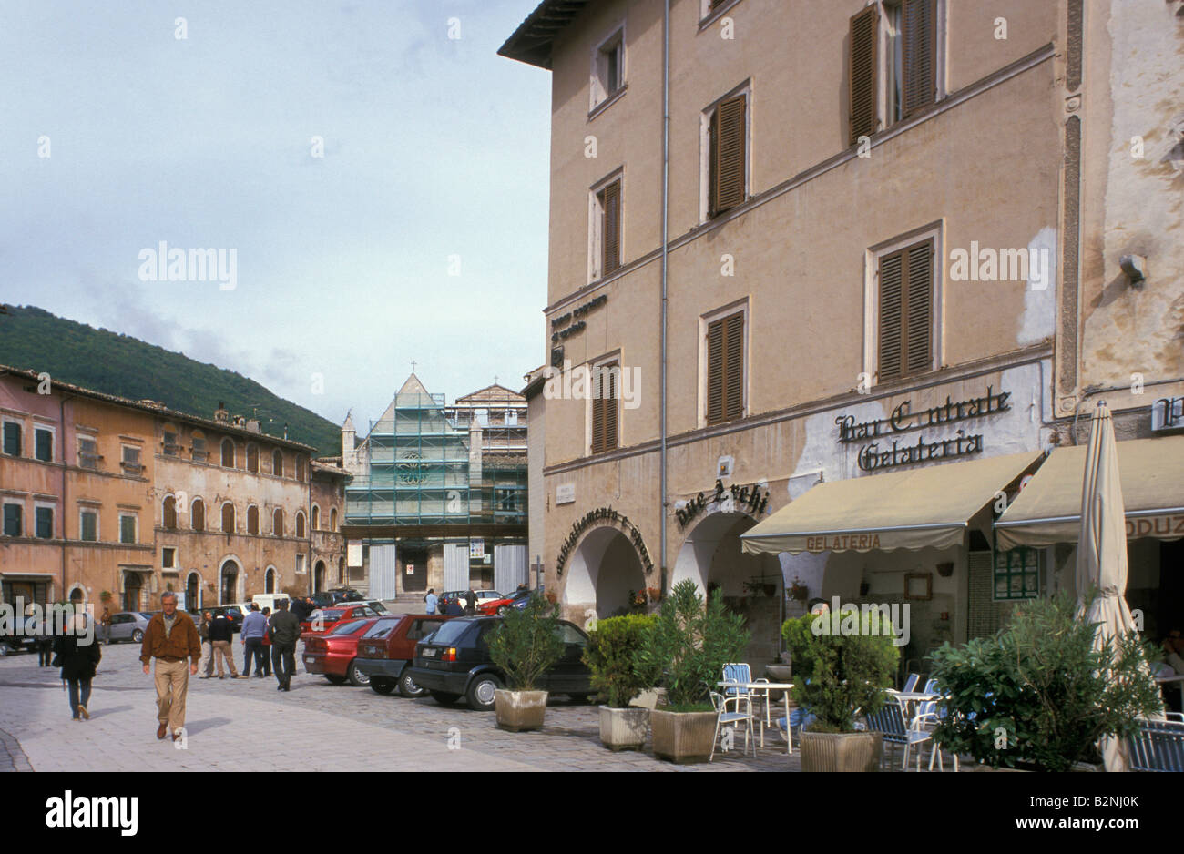 piazza capuzi, visso, Italy Stock Photo - Alamy