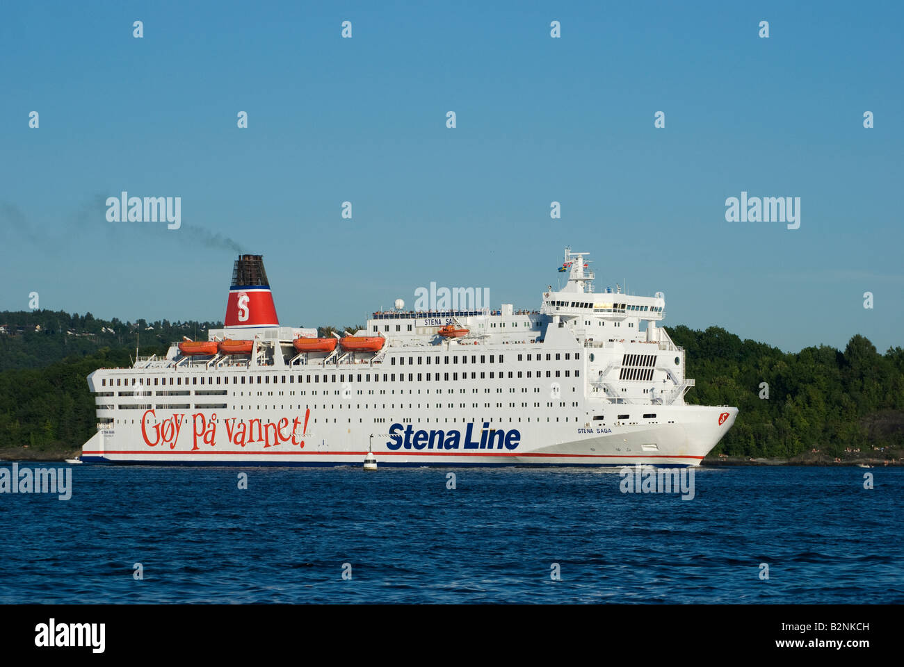 The Swedish car ferry Stena Saga of Stena Line passing the island ...
