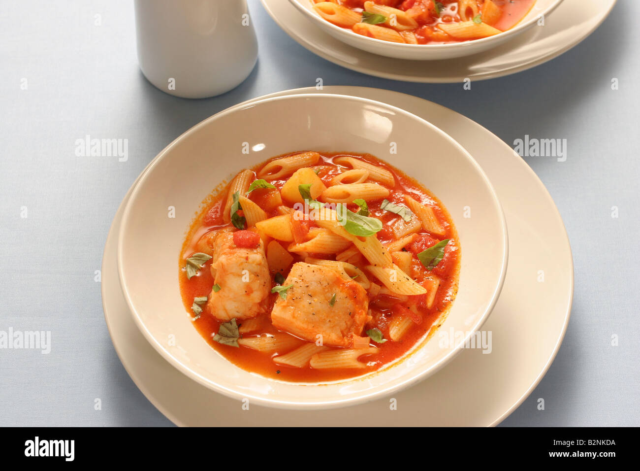 Pasta with codfish, Italy Stock Photo - Alamy
