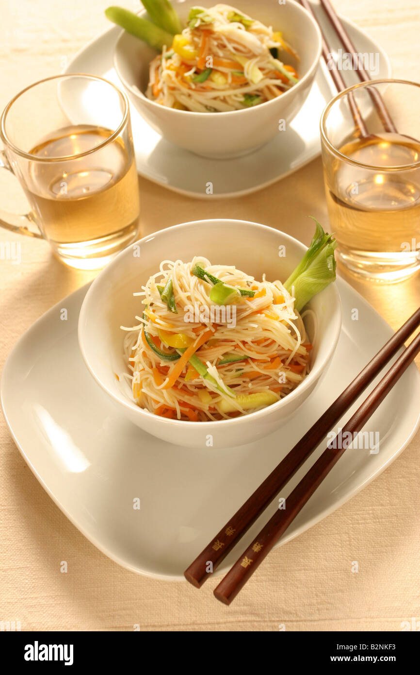Soya spaghetti with vegetables, Italy Stock Photo - Alamy