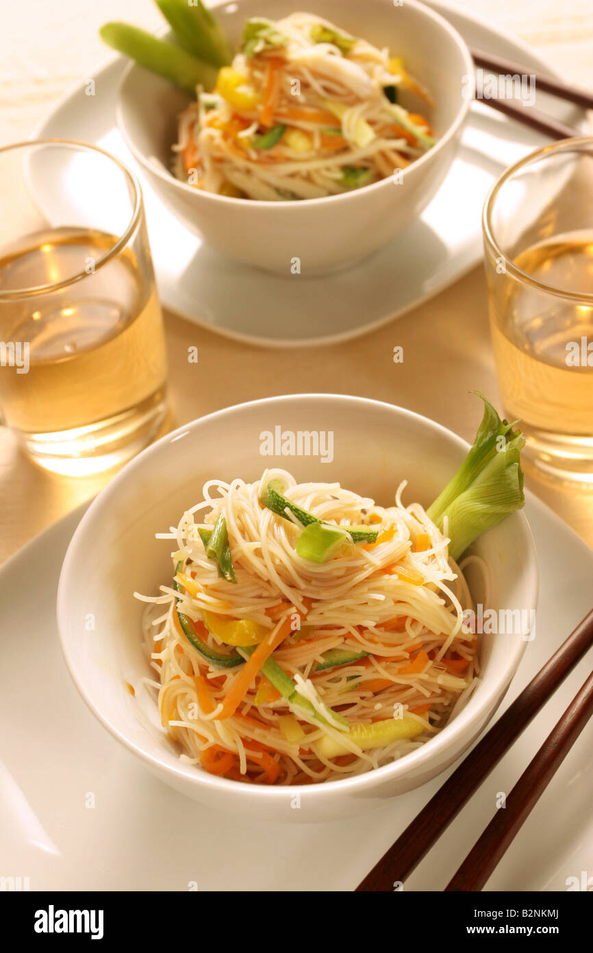 Soya spaghetti with vegetables, Italy Stock Photo - Alamy