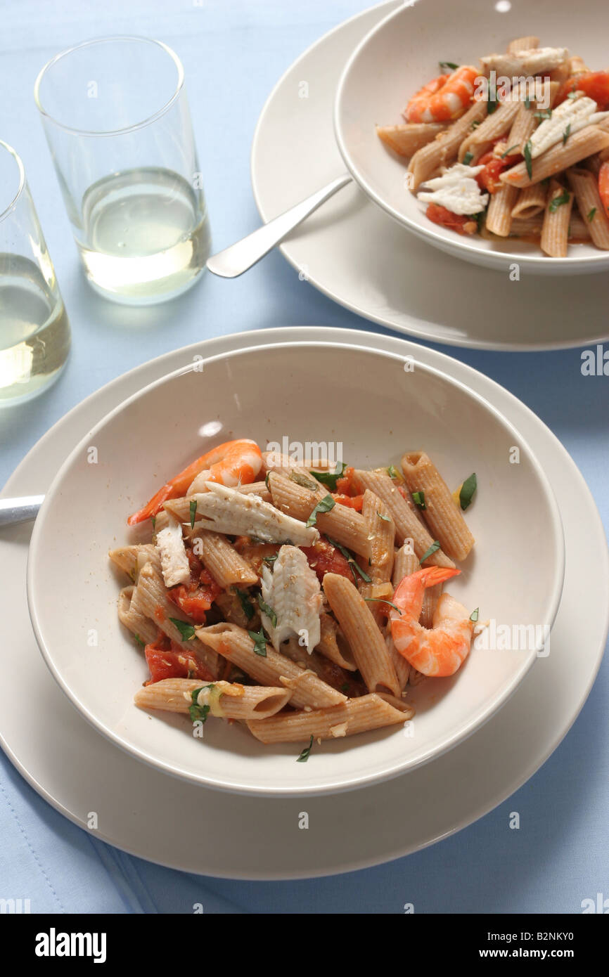 Pasta with fish, Italy Stock Photo - Alamy
