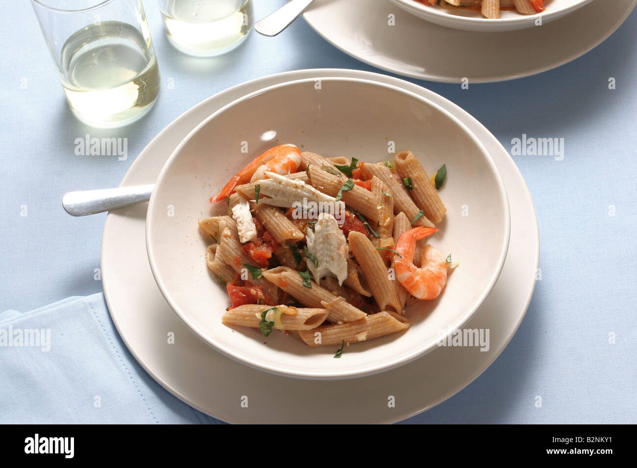 Pasta with fish, Italy Stock Photo - Alamy