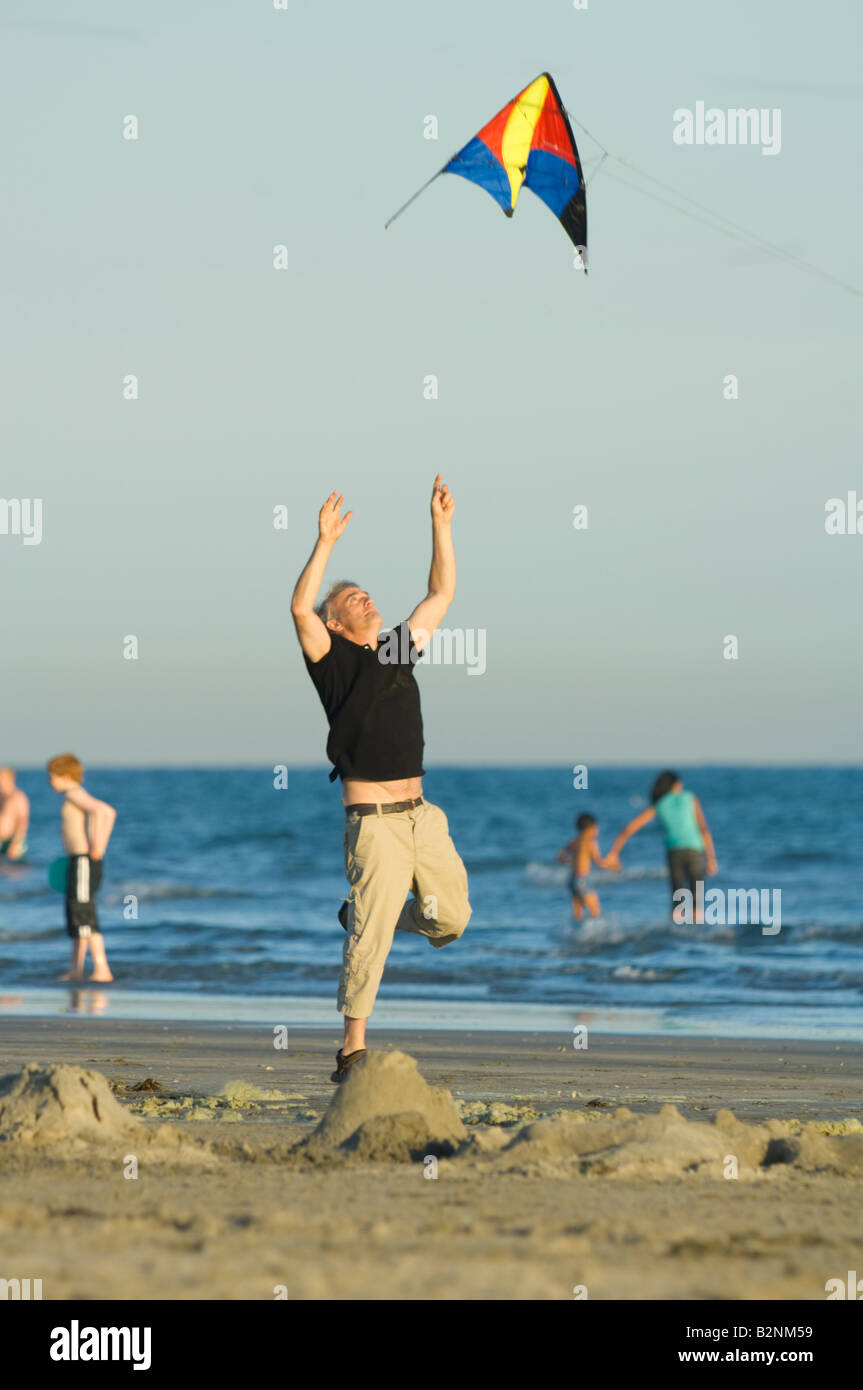 Flying kite West Wittering West Sussex UK Stock Photo - Alamy