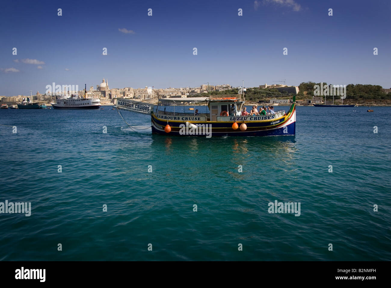 Traditional boat in the sea, Valletta, Malta Stock Photo - Alamy