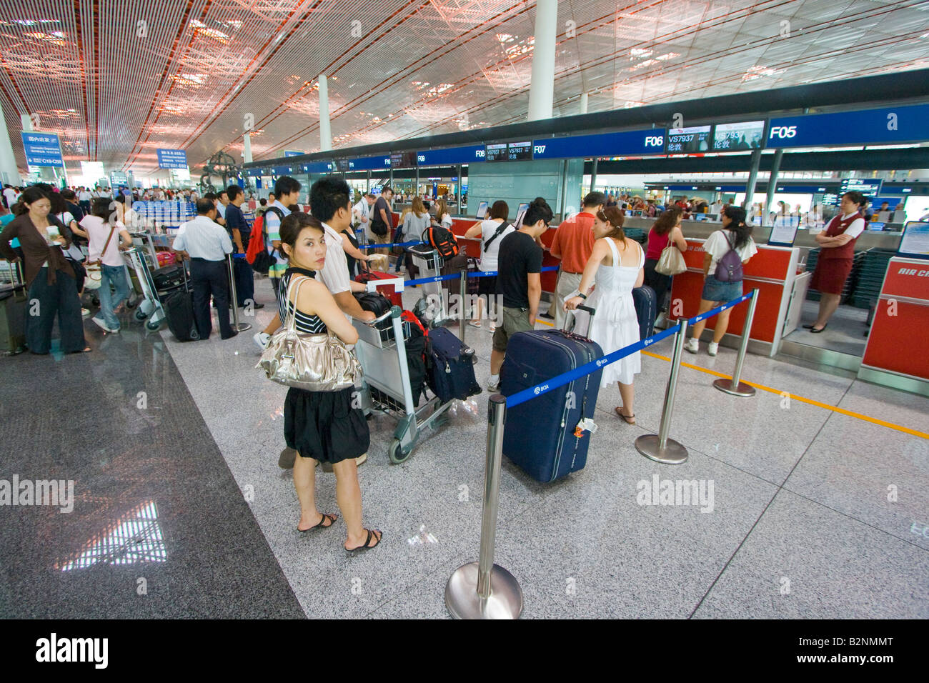Checkin Counters a the New Terminal Three Beijing Capital International ...