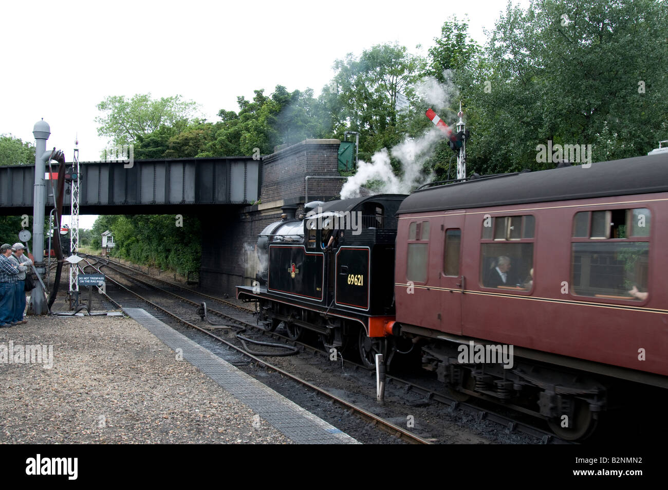 Tank engine 69621 leaves the station in Sheringham Norfolk England ...