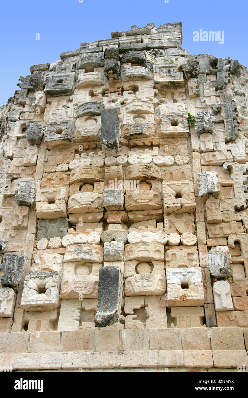Chac Masks the Nunnery Quadrangle, Uxmal Archealogical Site, Yucatan ...