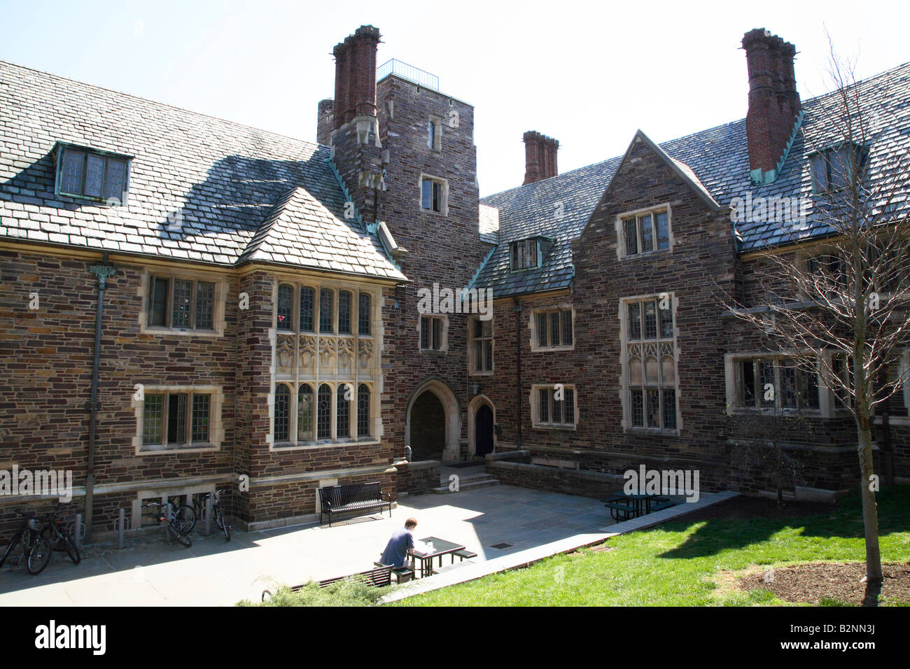 Looking down into the courtyard of Walker Hall Stock Photo - Alamy