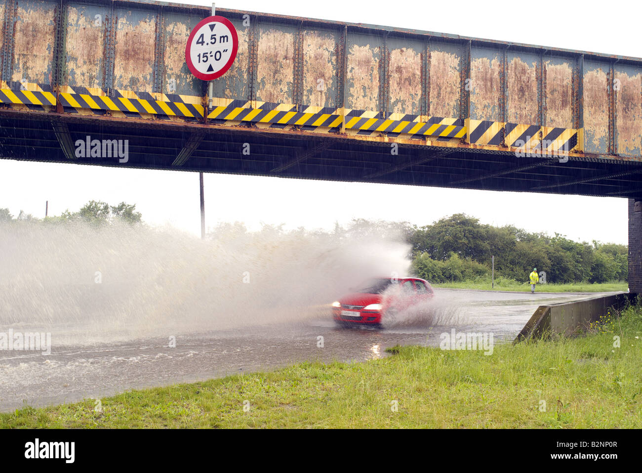 Flood under railway bridge Stock Photo - Alamy