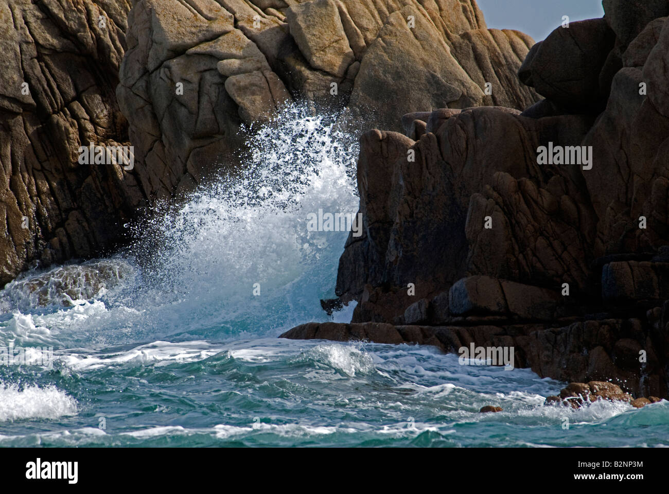 Channel Islands Guernsey north coast Rousse Headland coastal rocks and ...