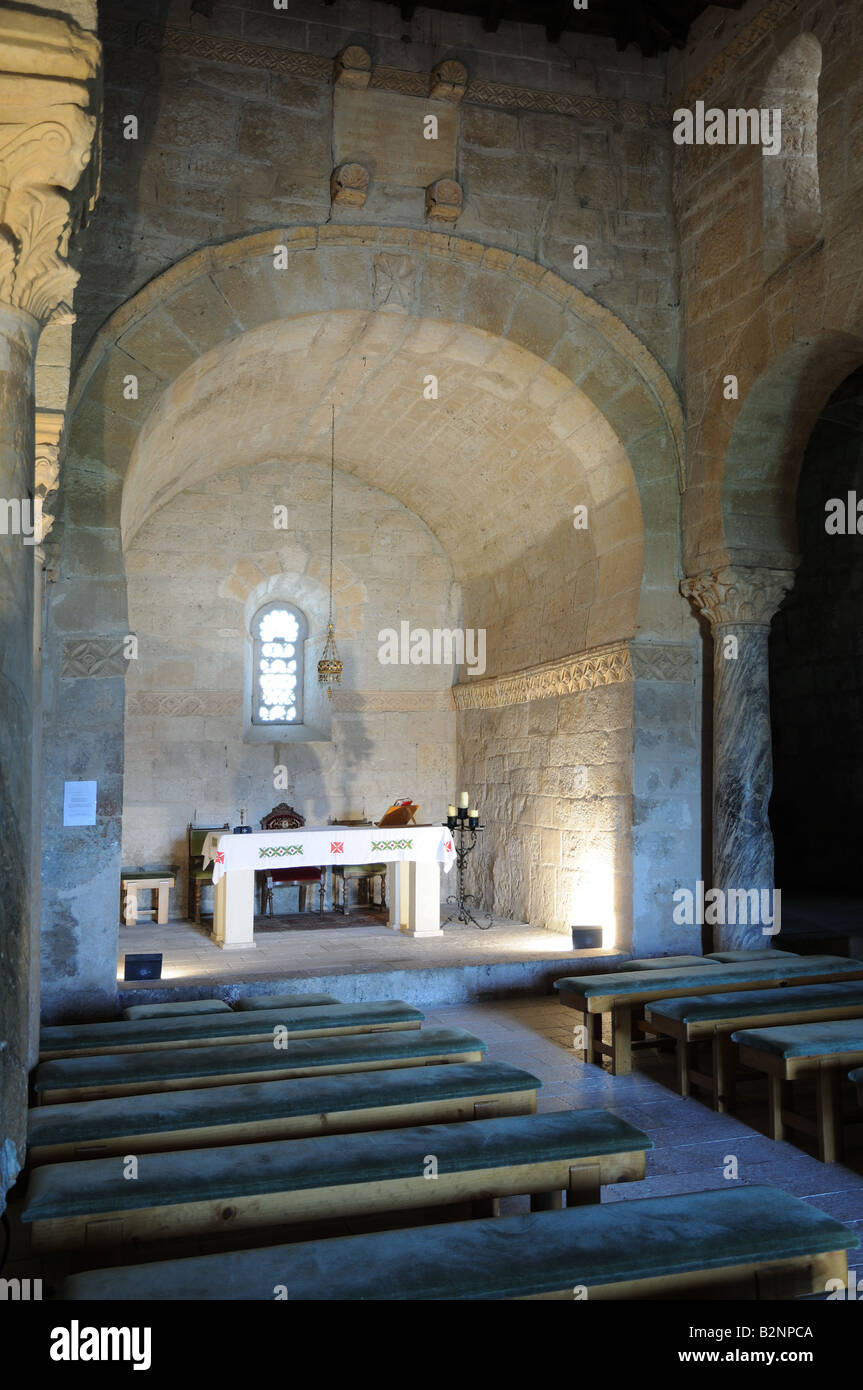 Interior of Visigothic Basilica de San Juan Bautista the oldest church ...