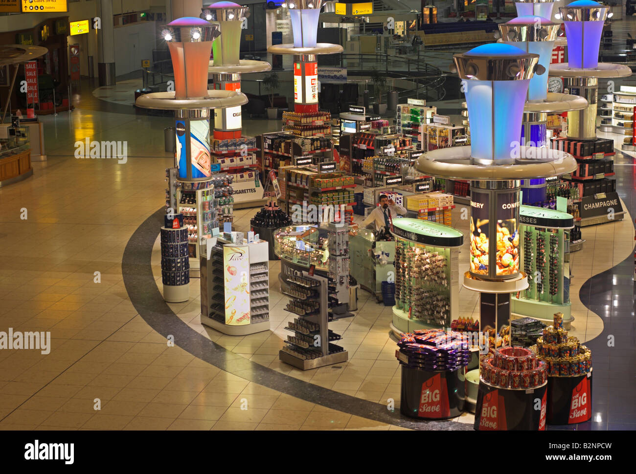 Duty free shop airside departure lounge at Gatwick Airport North ...