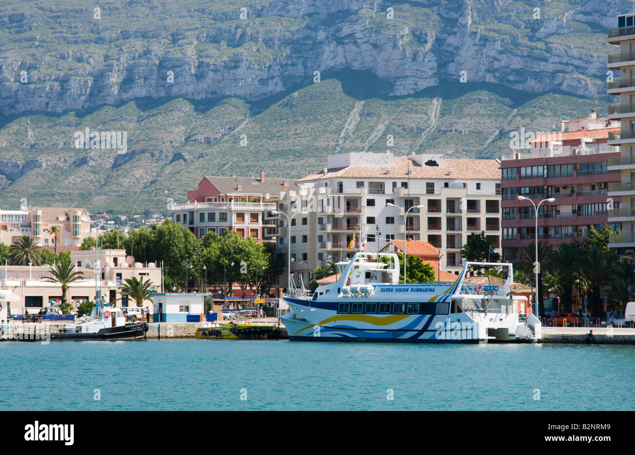 Costa Blanca Spain Denia village glass bottom boat trip Stock Photo - Alamy