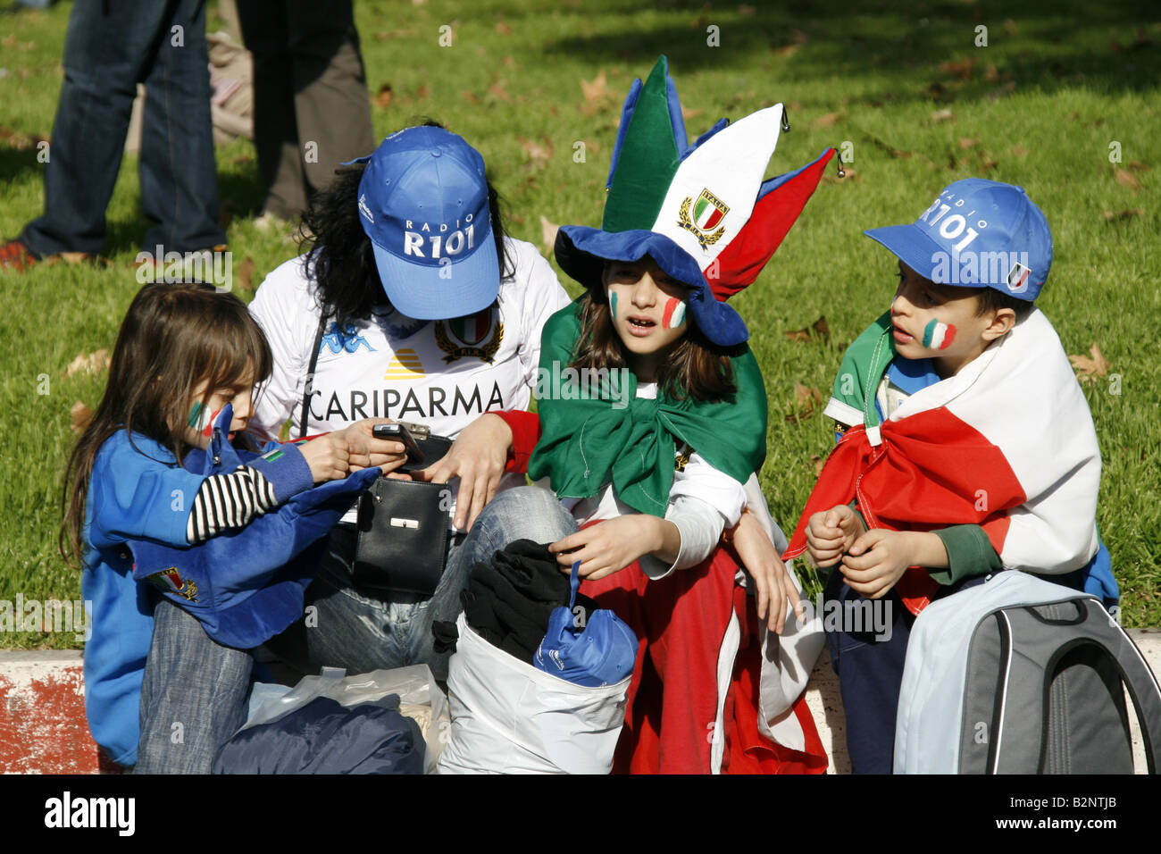 italian rugby fans in rome for the six nations match Stock Photo - Alamy