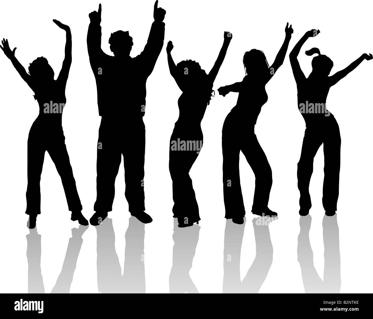 Silhouettes of people dancing Stock Photo - Alamy