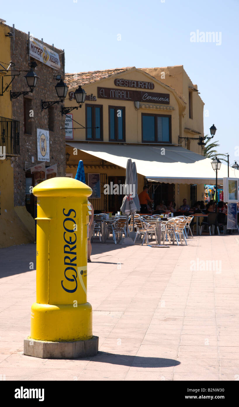 Costa Blanca Spain yellow post box Correos in Denia ferry port and ...