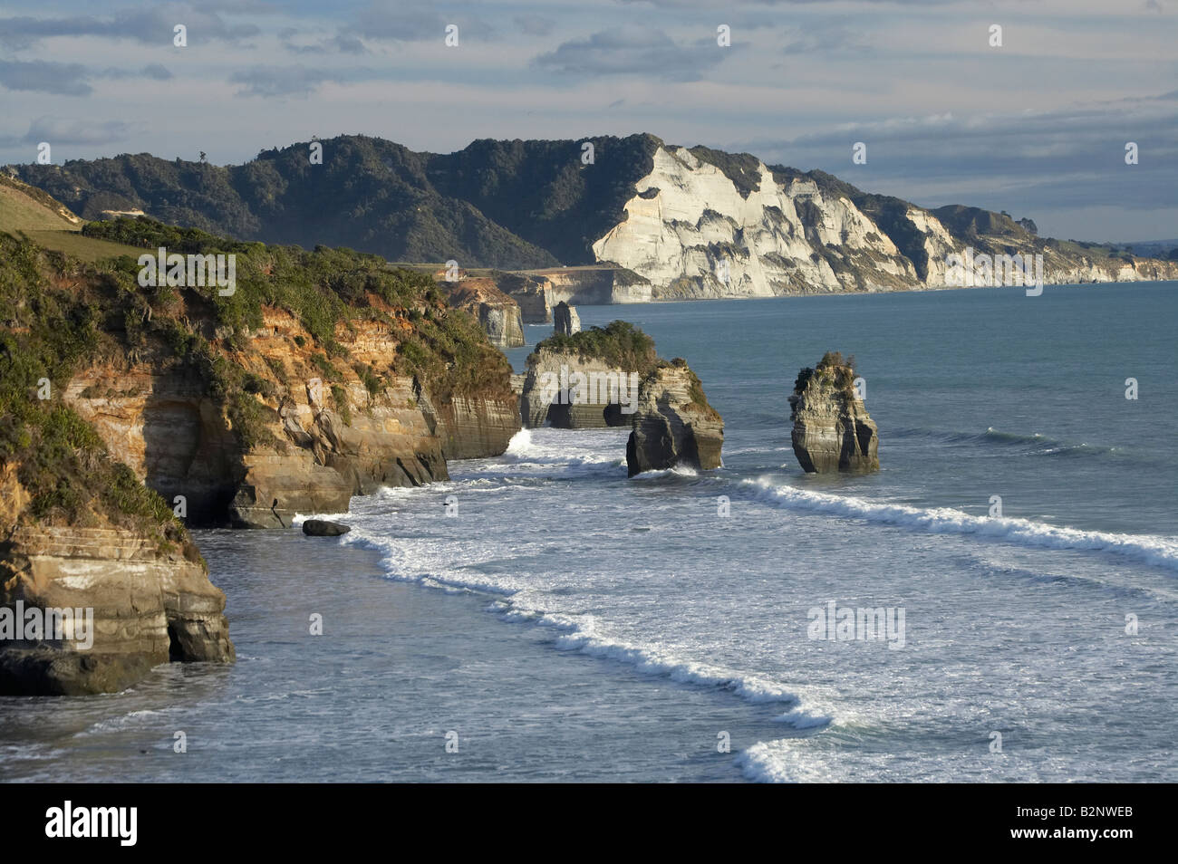 Three Sisters and White Cliffs Taranaki North Island New Zealand Stock ...
