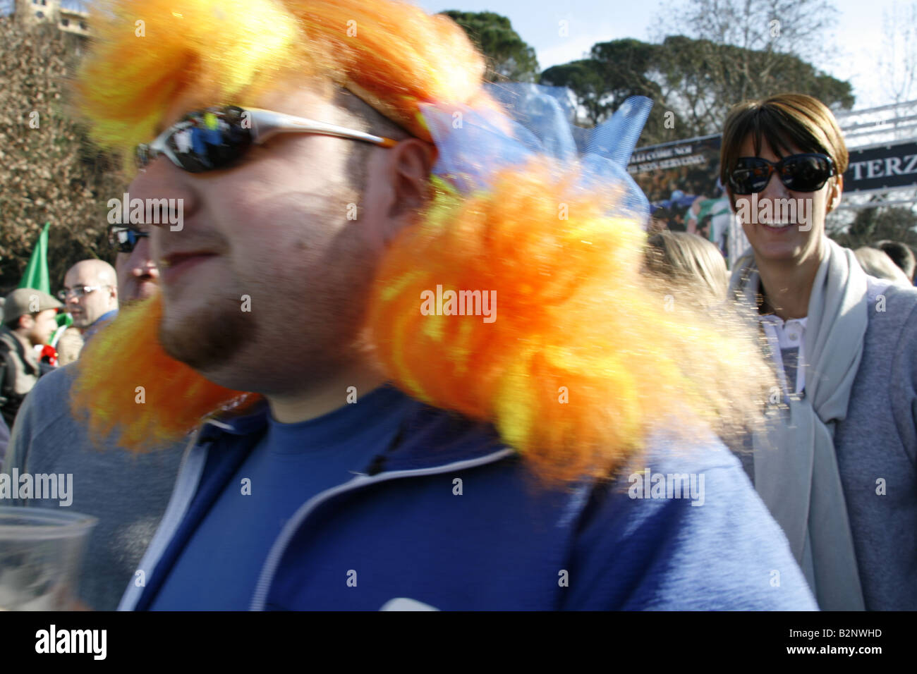 italian rugby fans in rome for the six nations match Stock Photo - Alamy