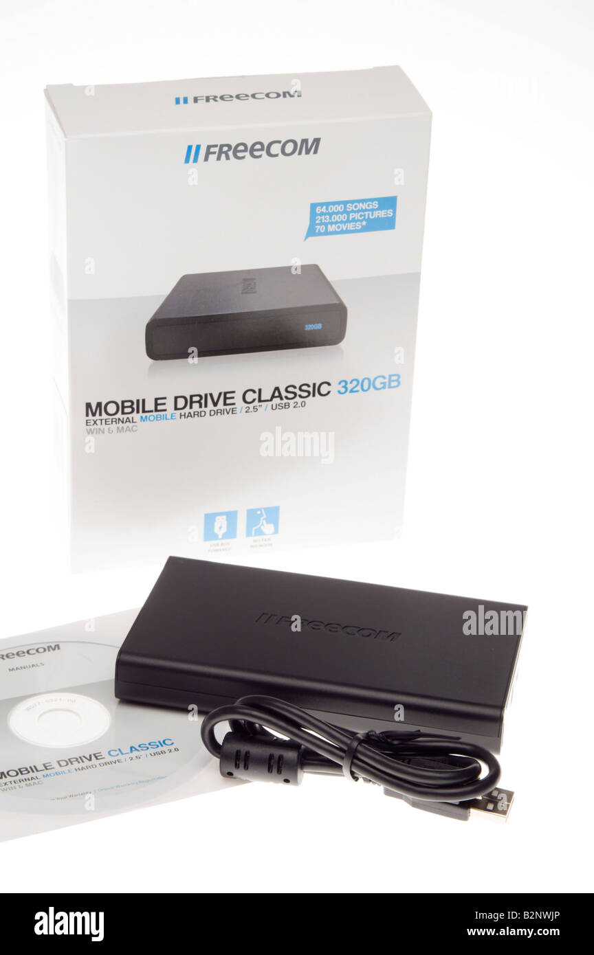 Portable USB storage hard disk 2008 Freecom Stock Photo - Alamy