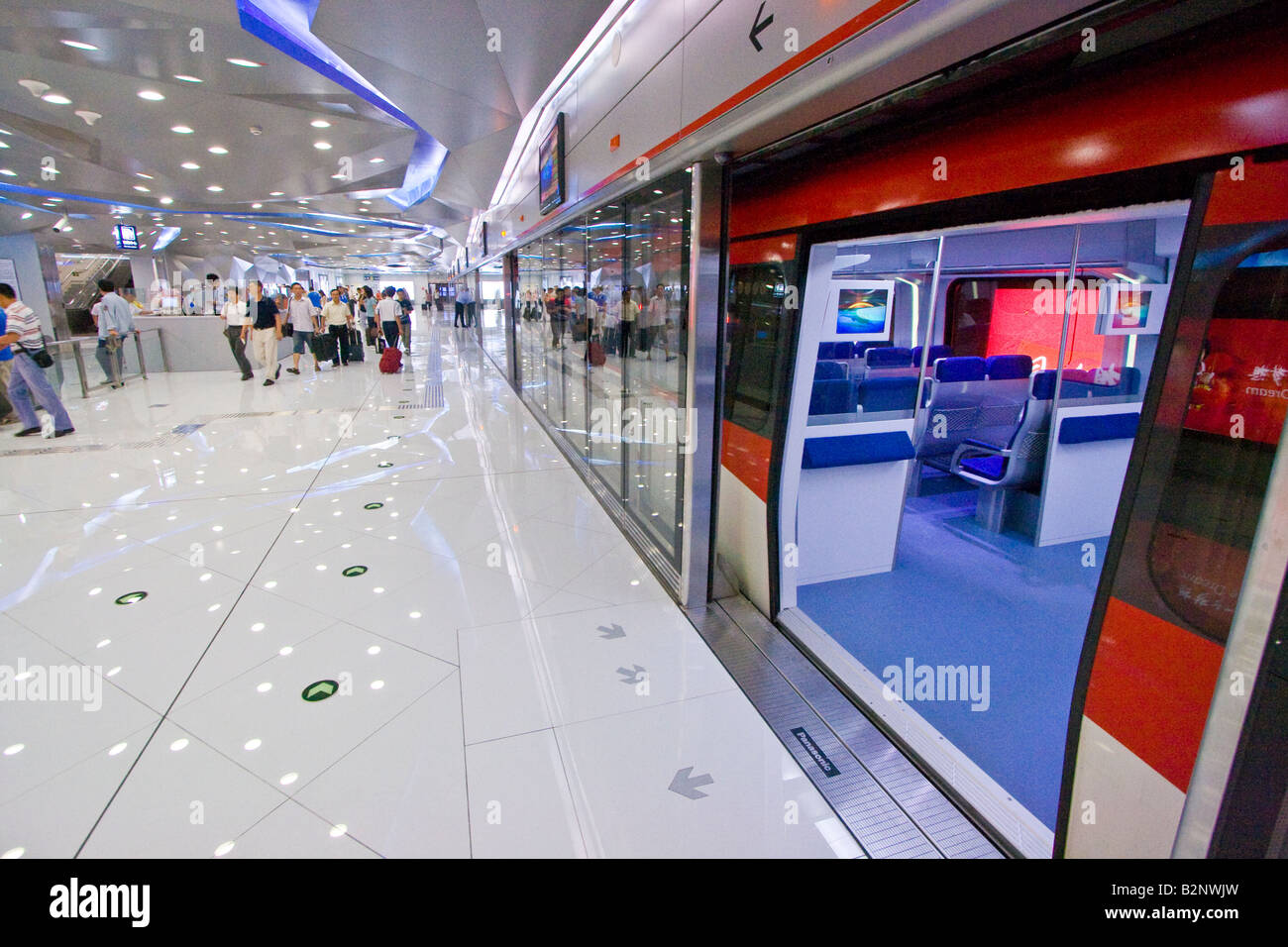 Airport Express Train at BJS Beijing International Airport Stock Photo ...