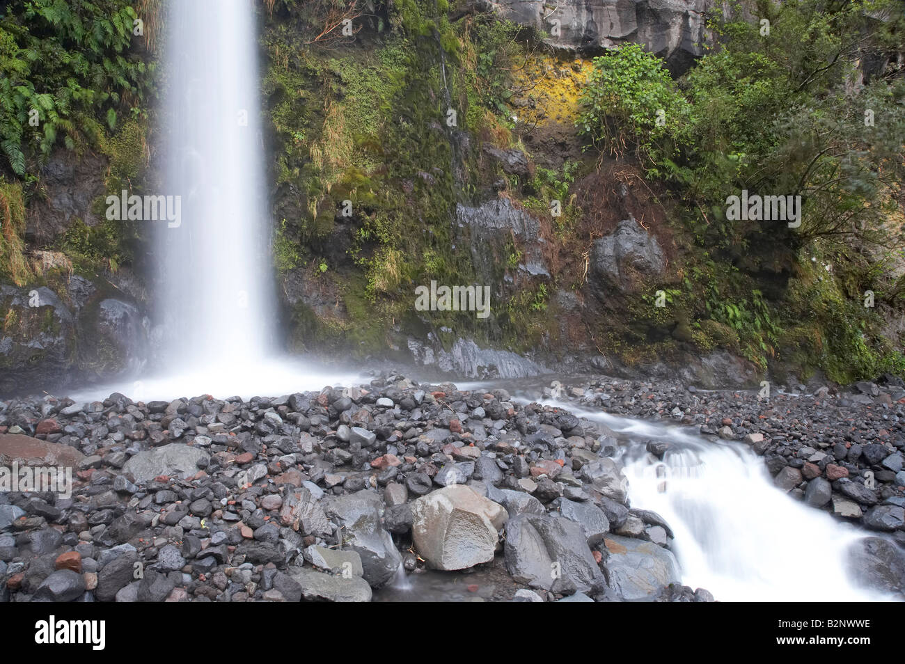 Dawson Falls on the side of Mt Taranaki Egmont National Park Taranaki ...