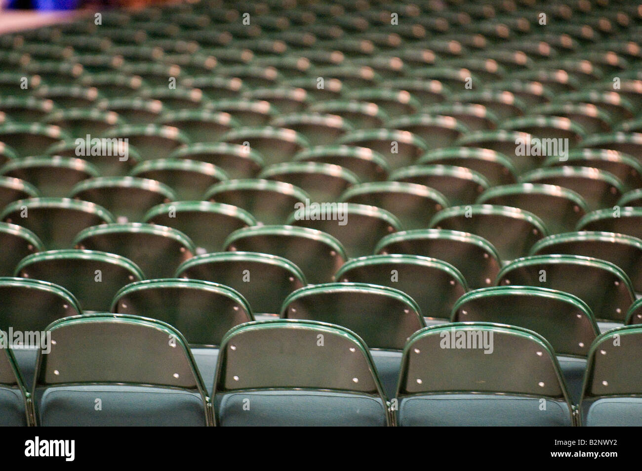Folding chairs set up for a meeting Stock Photo - Alamy