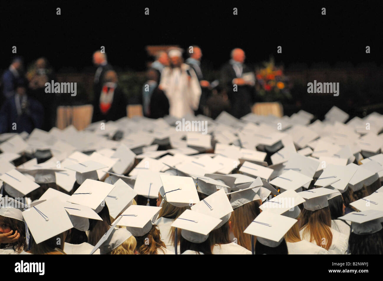 High School graduation receiving of diplomas Stock Photo - Alamy