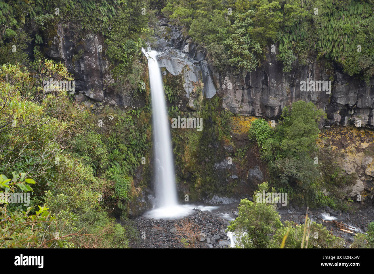 Dawson Falls on the side of Mt Taranaki Egmont National Park Taranaki ...