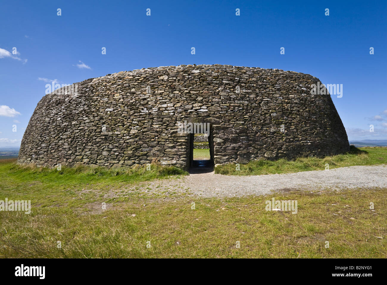 The fort of Grianan of Aileach, near Buncrana on the Inishowen ...